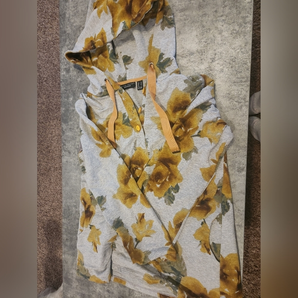 Susan Graver | Tops | Susan Graver Weekend Multicolored Floral Hooded ...